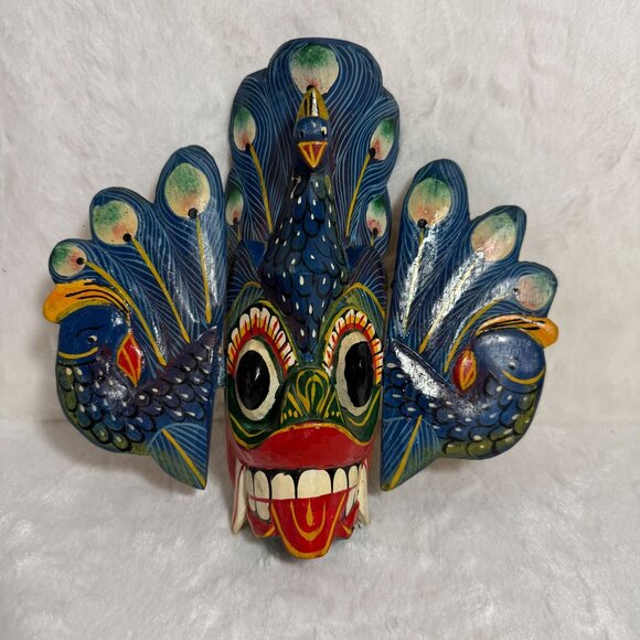 Sri Lanka | Accents | Handcrafted Sri Lankan Peacock Devil Mask Wall ...